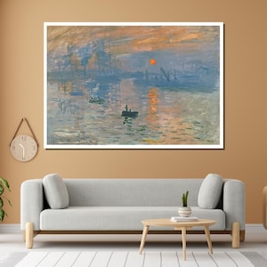 Claude Monet Impression, Sunrise, Classic Impressionist Art, Orange Sun ...