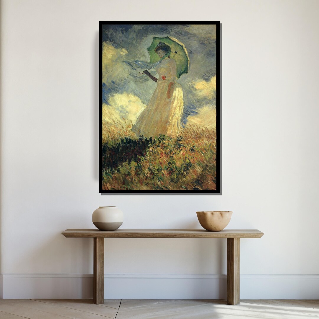 Claude Monet Woman With a Parasol, Impressionist Lady in the Wind ...