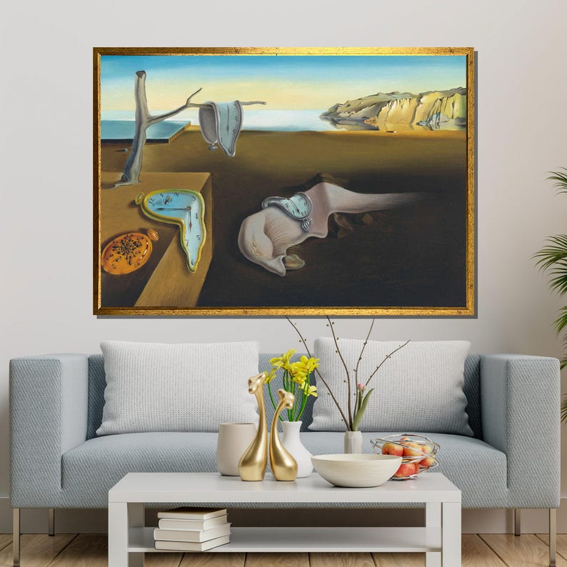 Salvador Dalí the Persistence of Memory, Surreal Melting Clocks Canvas ...