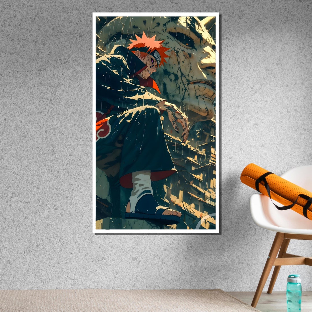 Rainy Akatsuki Warrior Canvas, Anime Villain Wall Art, Ninja-inspired ...