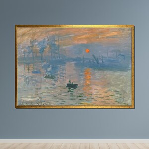 Claude Monet Impression, Sunrise, Classic Impressionist Art, Orange Sun ...