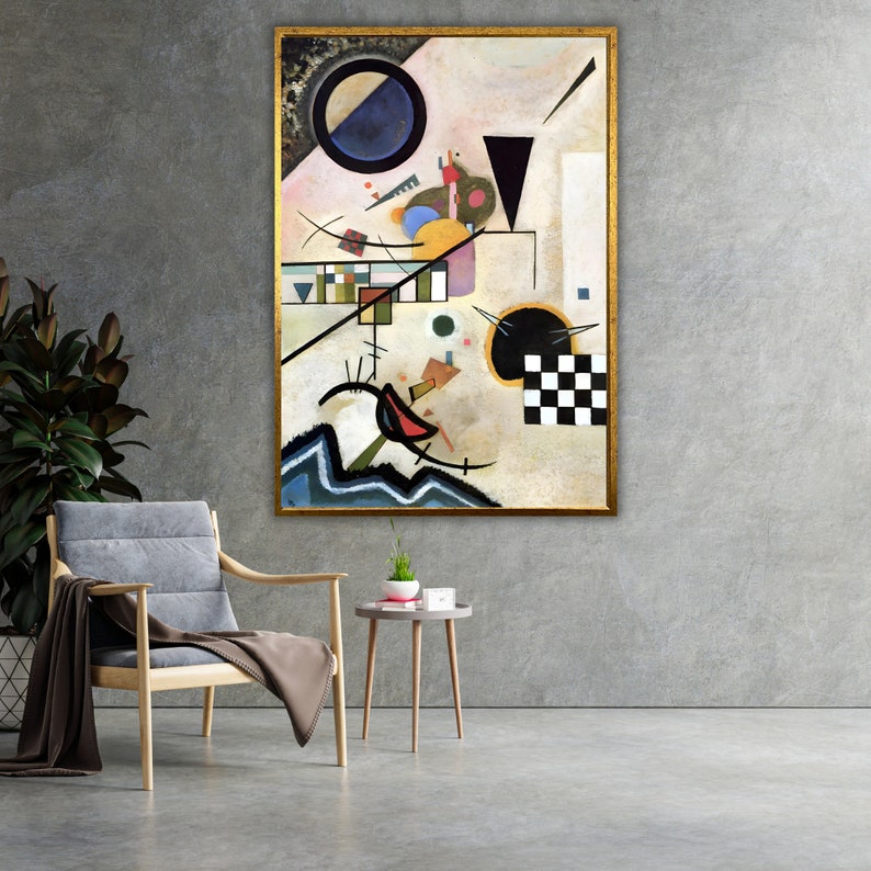 Kandinsky Inspired Abstract Art, Geometric Expression Canvas, Vibrant ...