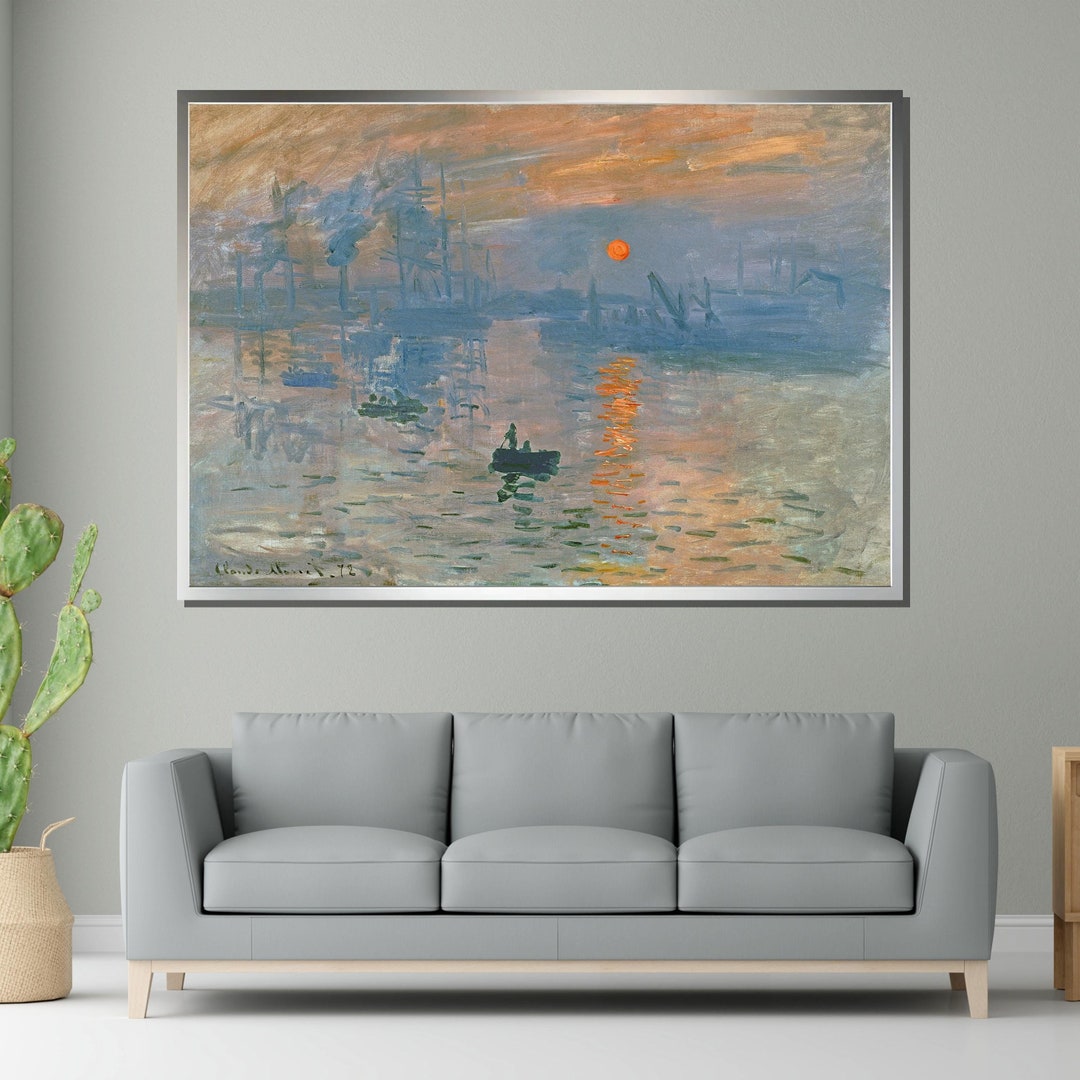 Claude Monet Impression, Sunrise, Classic Impressionist Art, Orange Sun ...