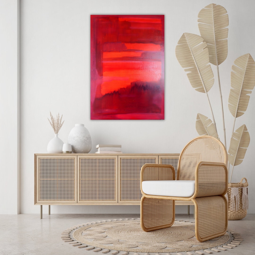 Mark Rothko Red Abstract Painting, Modern Wall Art Decor, Large Canvas ...