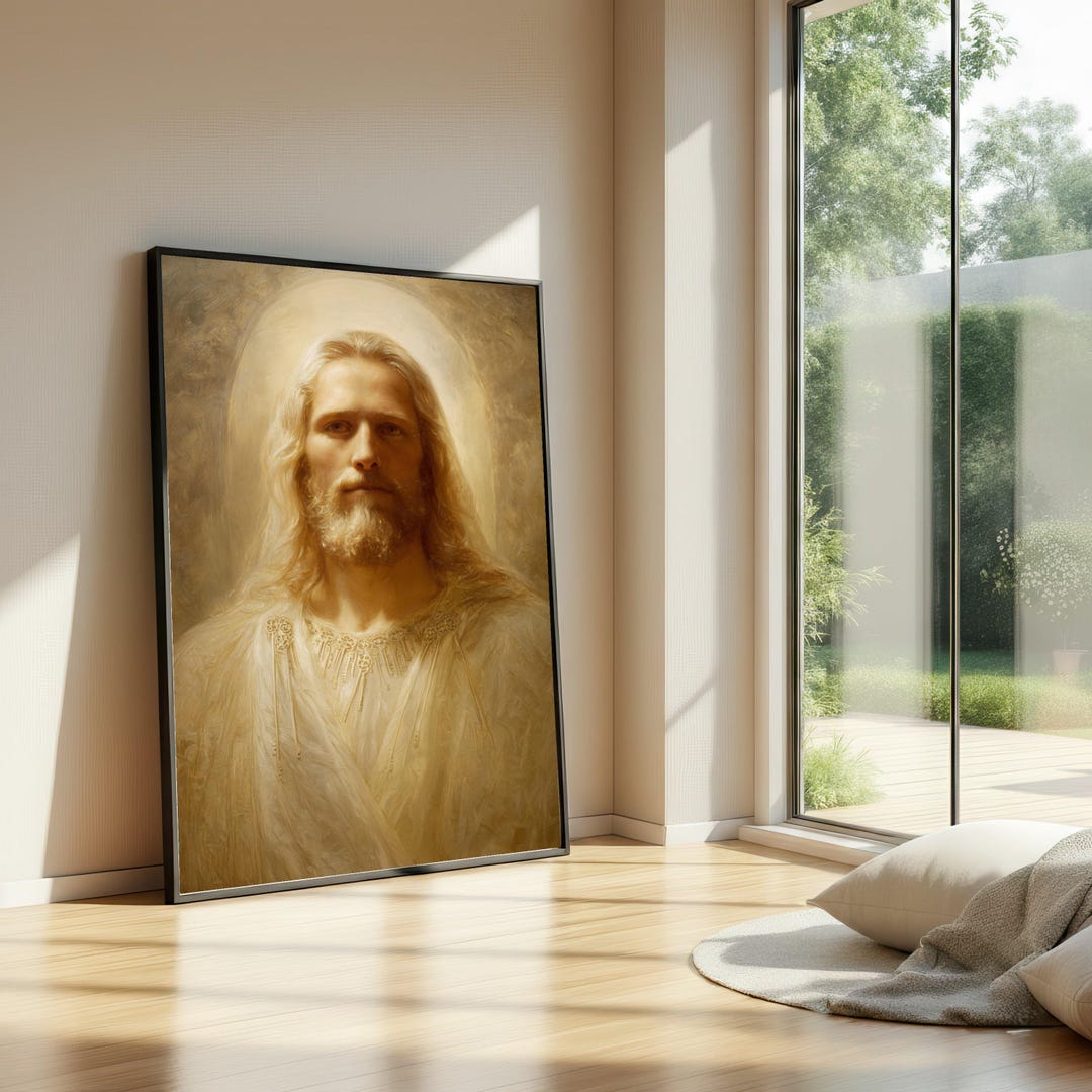 Divine Enlightenment Portrait Canvas, Jesus Christ Wall Art, Spiritual ...