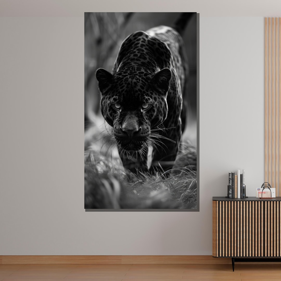 Black Panther Canvas, Leopard Art Print, Wild Animal Wall Art, Jungle ...