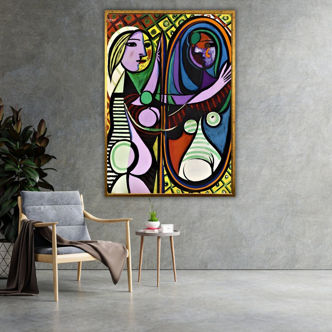 Picasso Inspired Reflection Art, Abstract Woman in Mirror Canvas ...