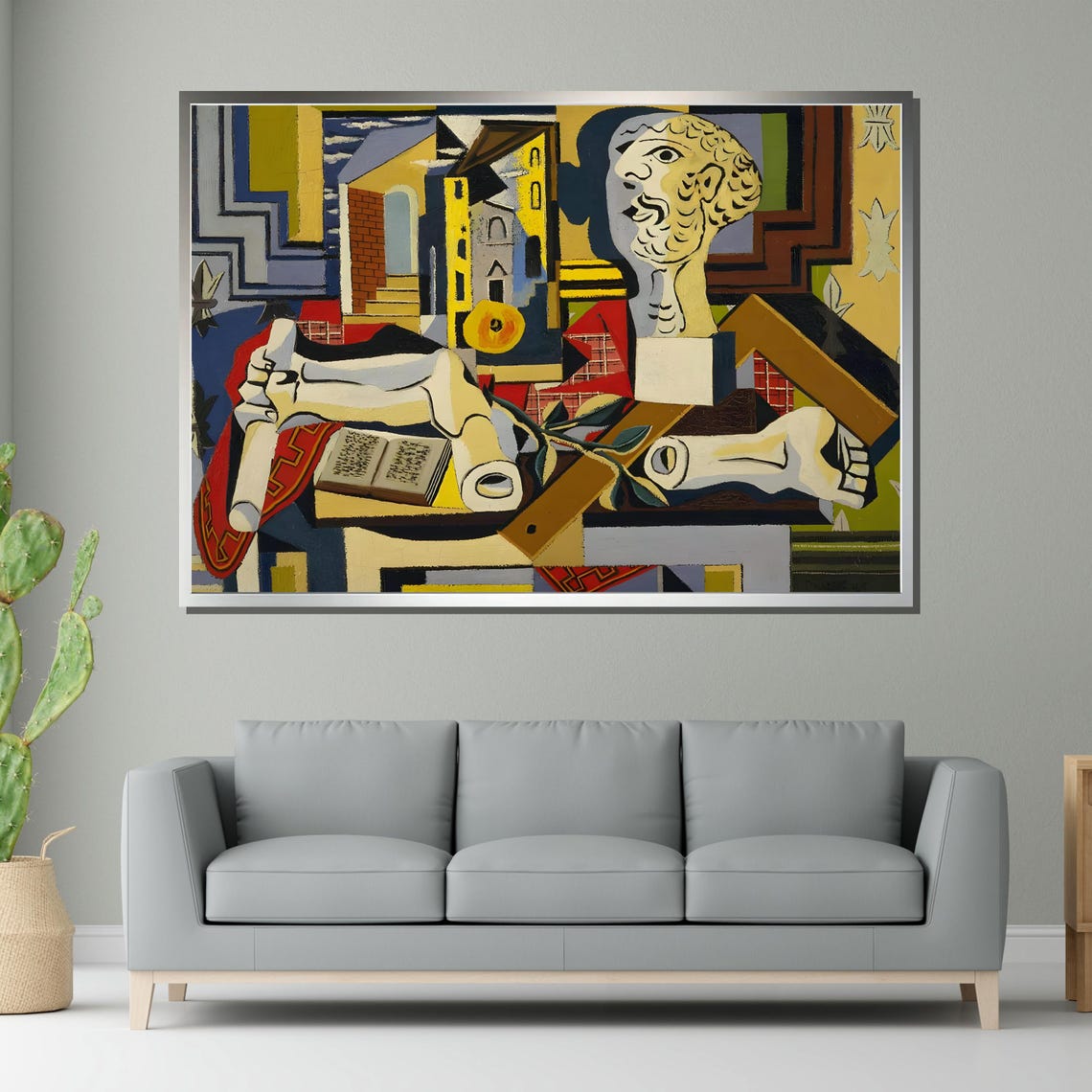 Cubist Still Life With Sculpture, Picasso-style Abstract Art, Modern ...