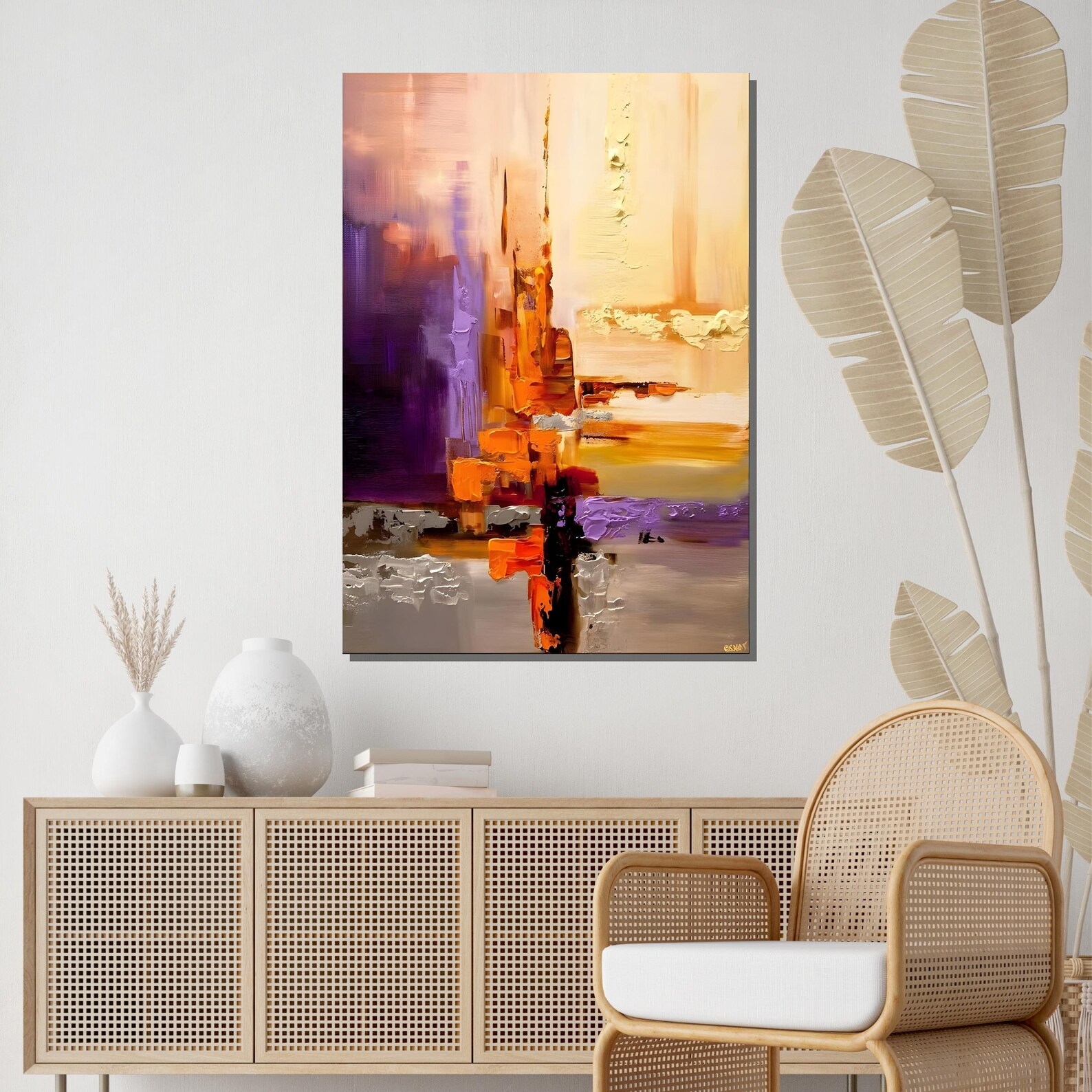 Colorful Abstract Cityscape Canvas, Modern Art, Contemporary Wall Art ...
