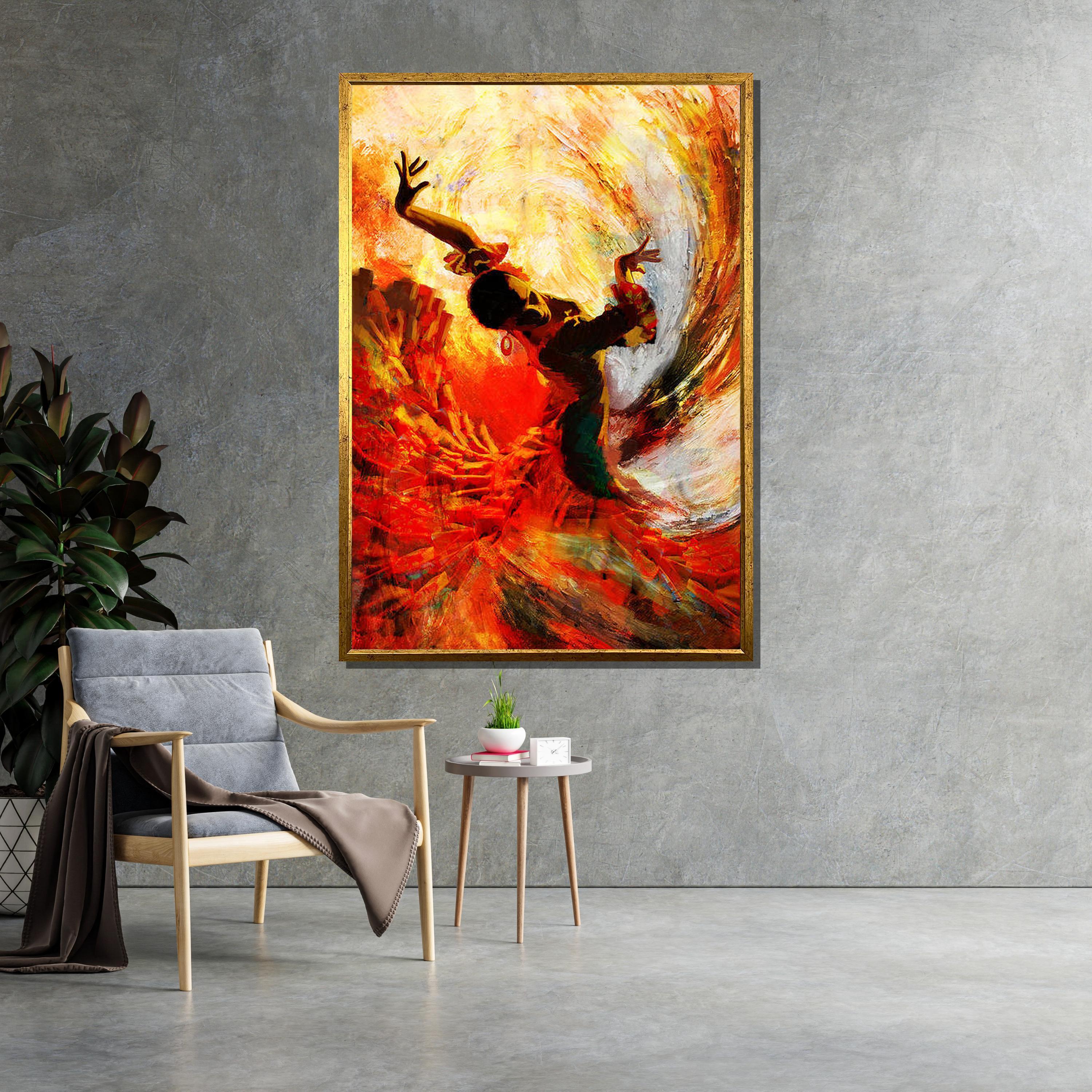 Flamenco Dancer Canvas, Spanish Dance Art, Colorful Flamenco Wall Print ...