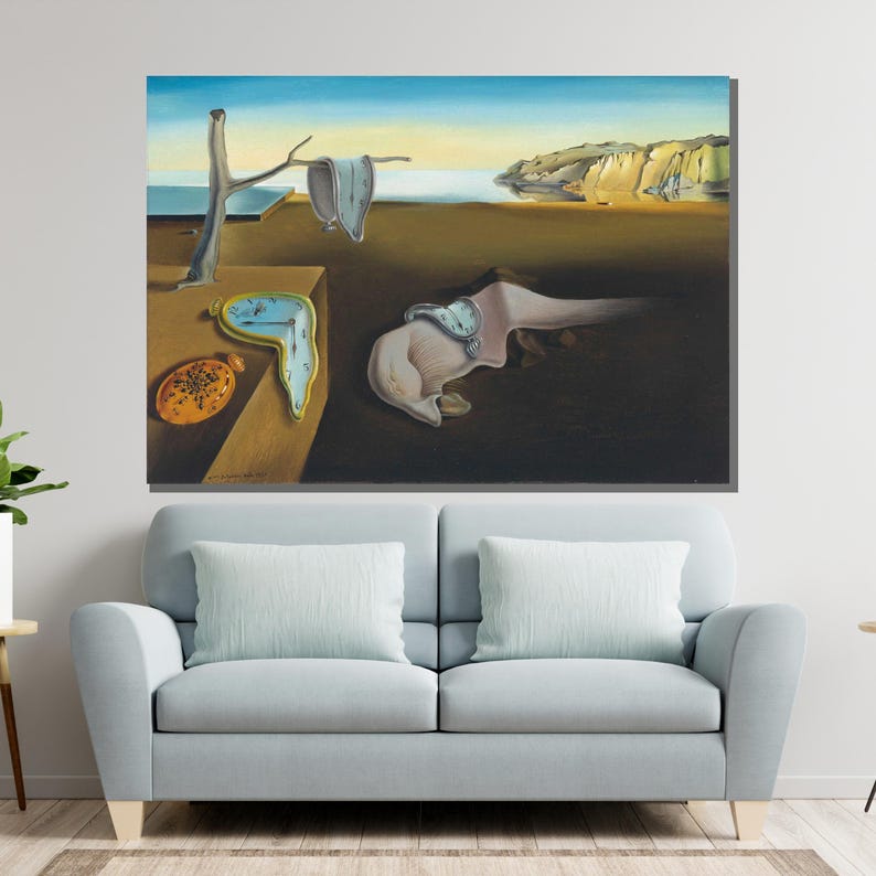Salvador Dalí the Persistence of Memory, Surreal Melting Clocks Canvas ...