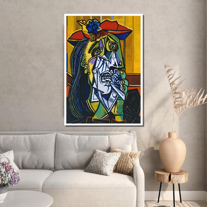 Picasso Inspired Weeping Woman, Cubist Art Print, Abstract ...