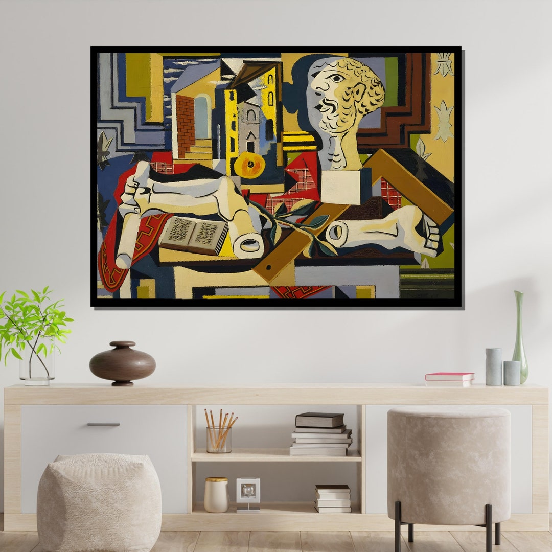 Cubist Still Life With Sculpture, Picasso-style Abstract Art, Modern ...