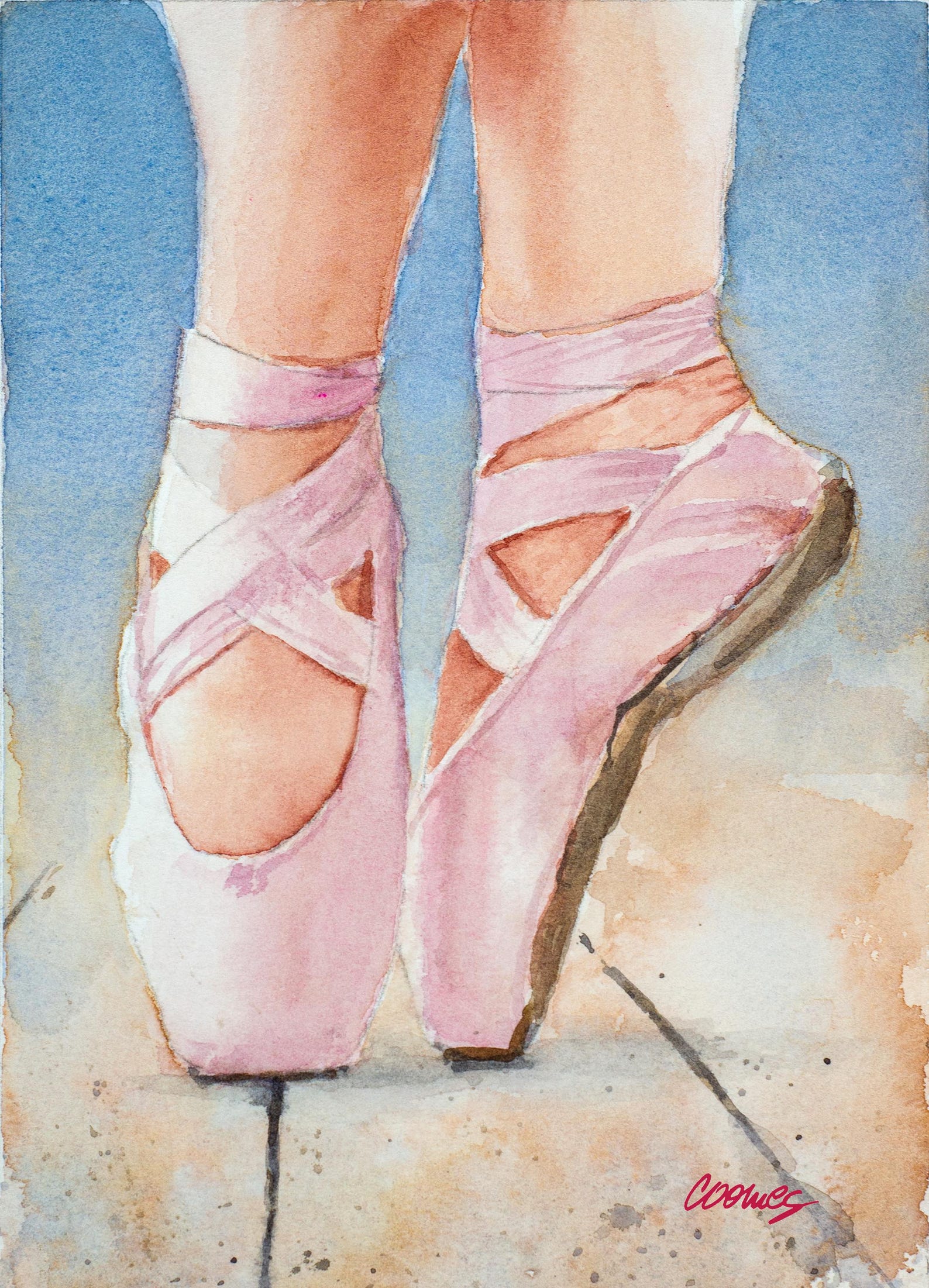 WATERCOLOR PRINT: Ballet Slippers - Etsy