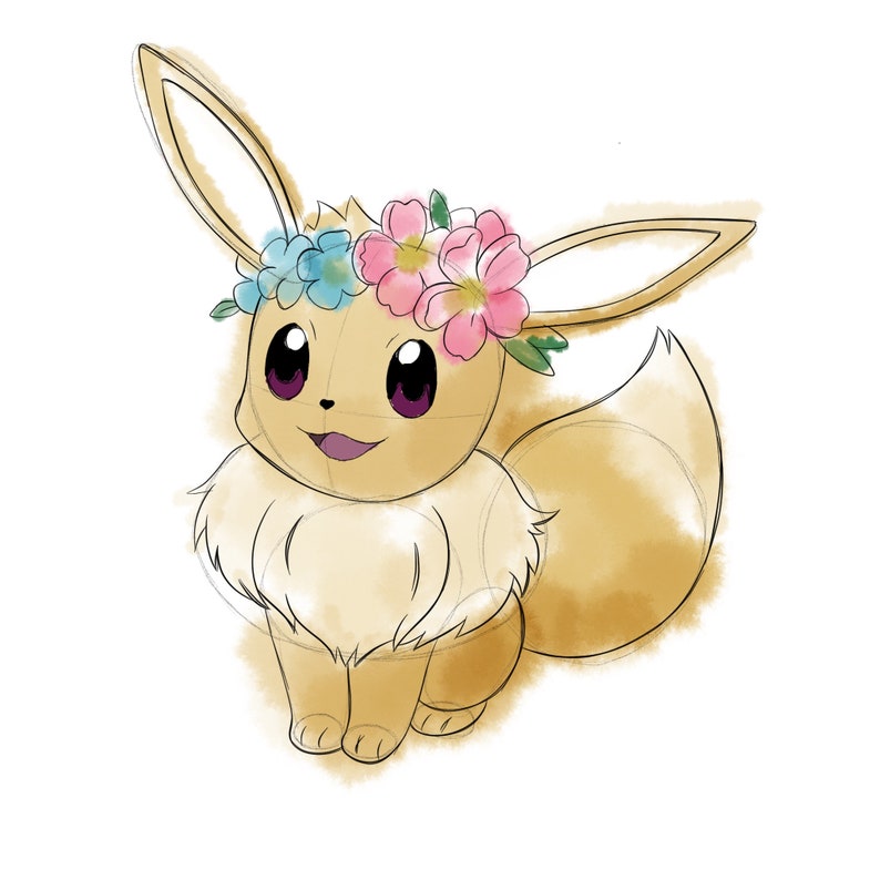 Flower Eevee Sticker - Etsy