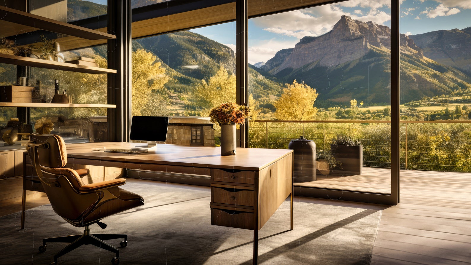 Virtual Home Office Background for Presentations and Work From Home ...