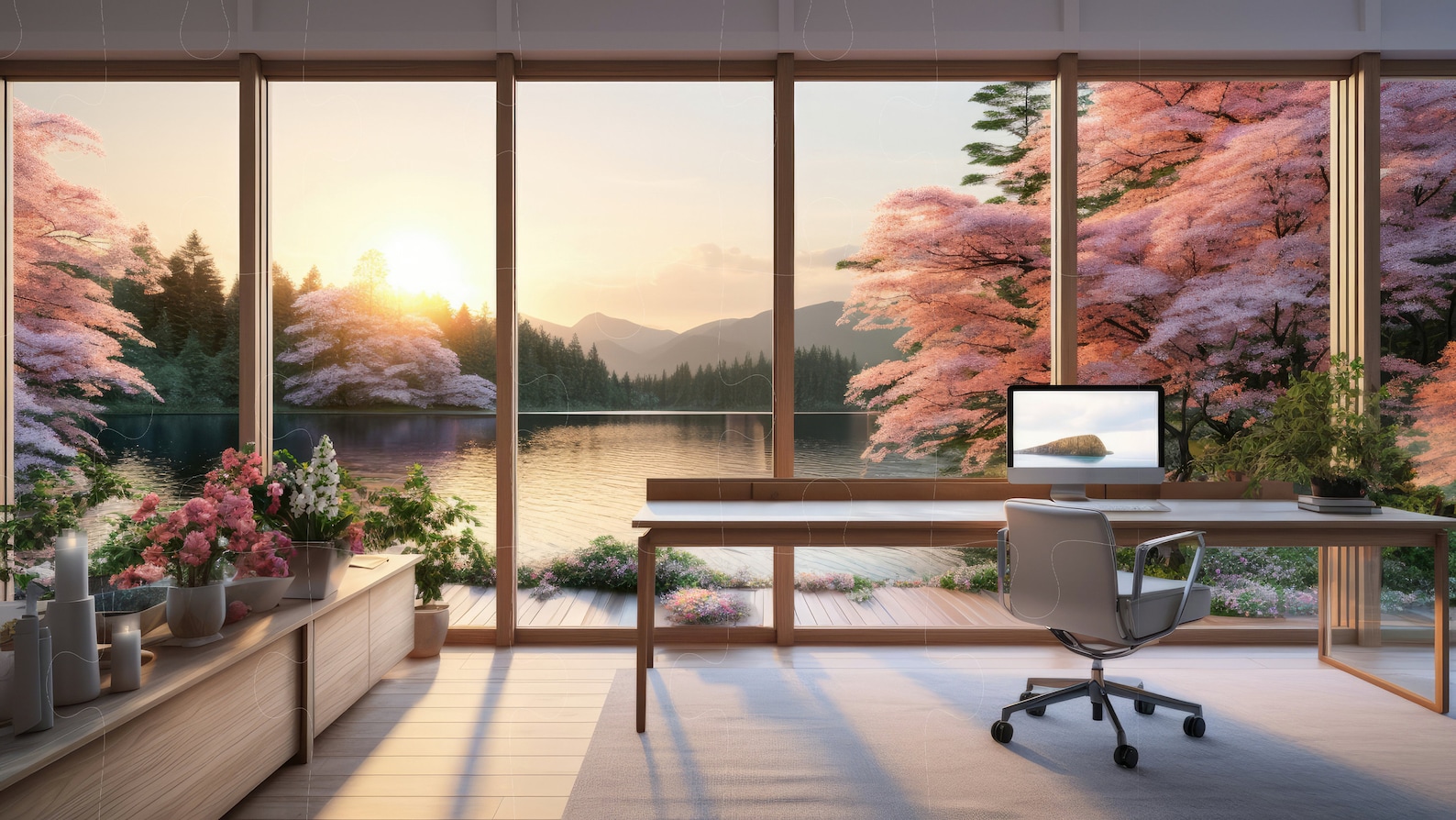 Virtual Home Office Background for Presentations and Work From Home ...