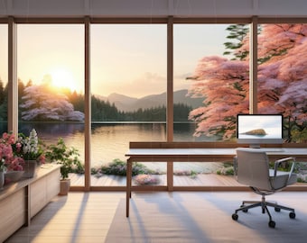 Virtual Home Office Background for Presentations and Work From Home ...