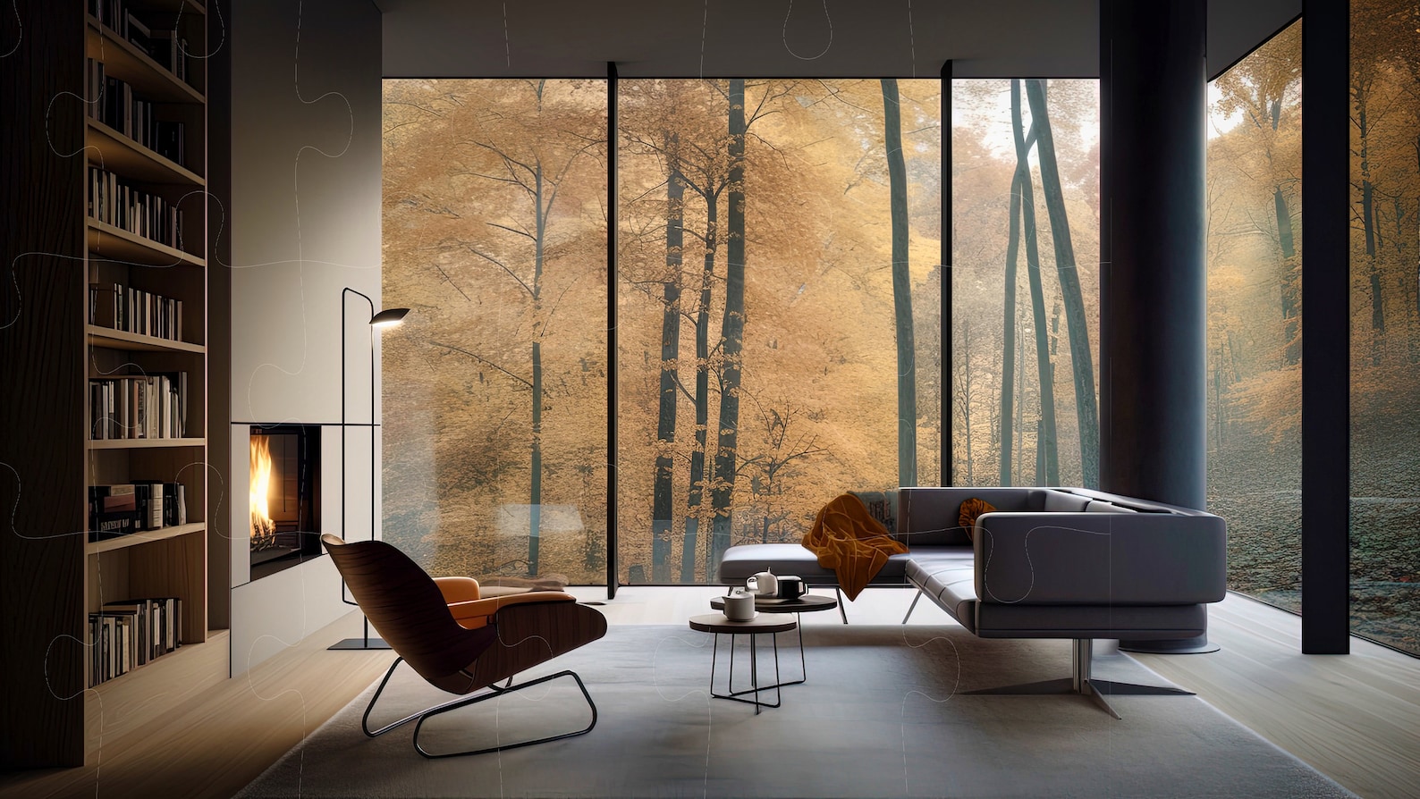 4K Scenic Zoom Virtual Background Office, Microsoft Teams With Fall ...