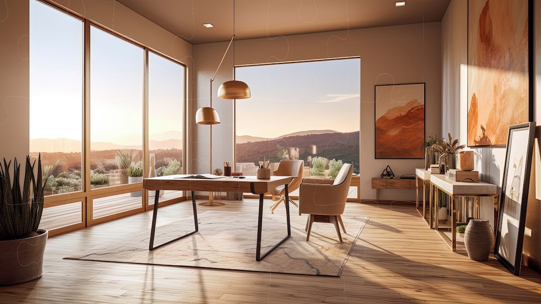 Virtual Home Office Background for Presentations and Work From Home ...