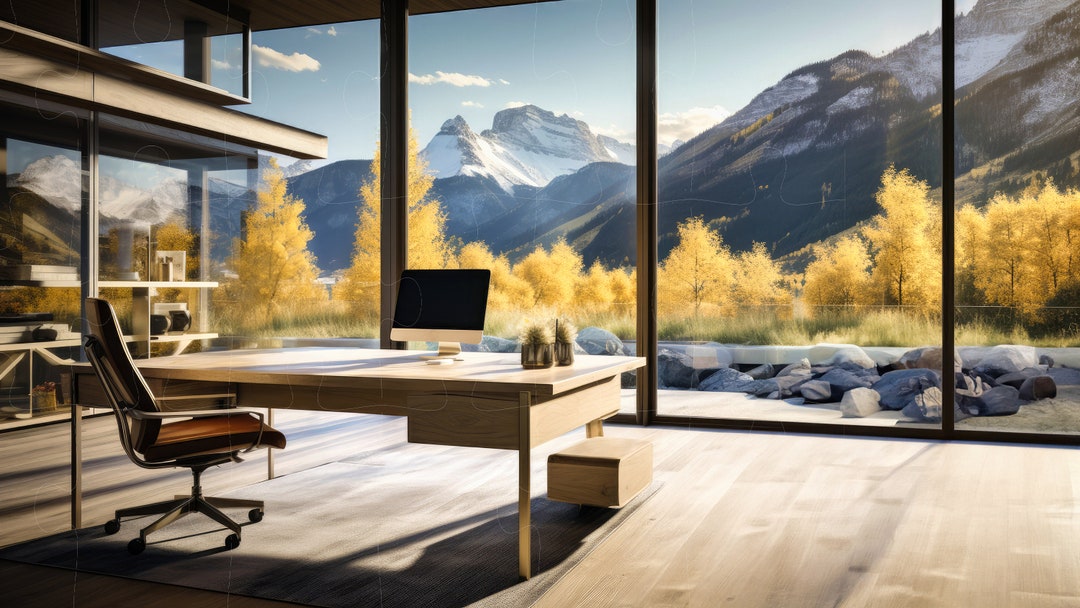 Virtual Home Office Background for Presentations and Work From Home ...