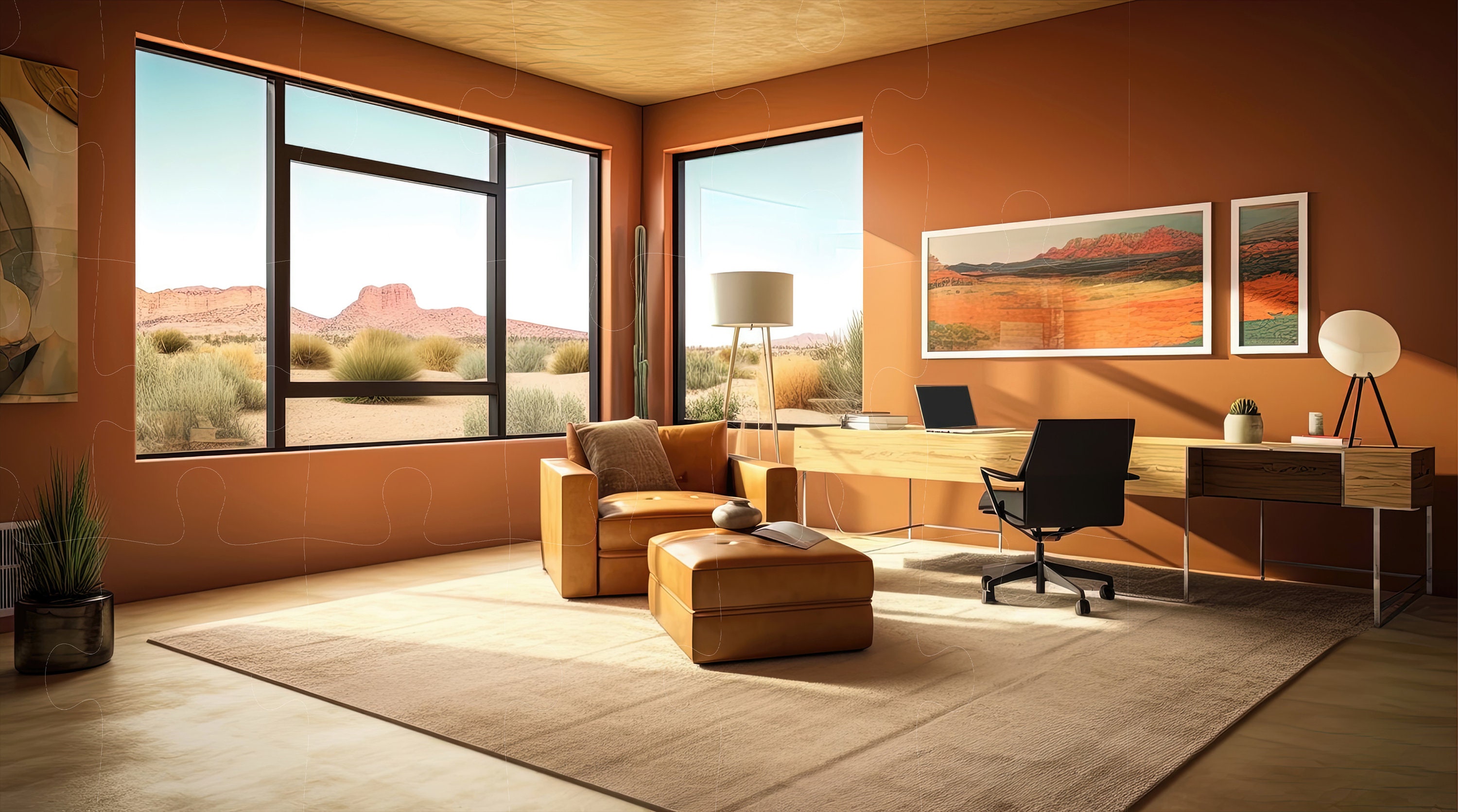 Virtual Home Office Background for Presentations and Work From Home ...