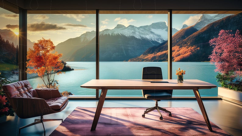 Virtual Home Office Background for Presentations and Work From Home ...