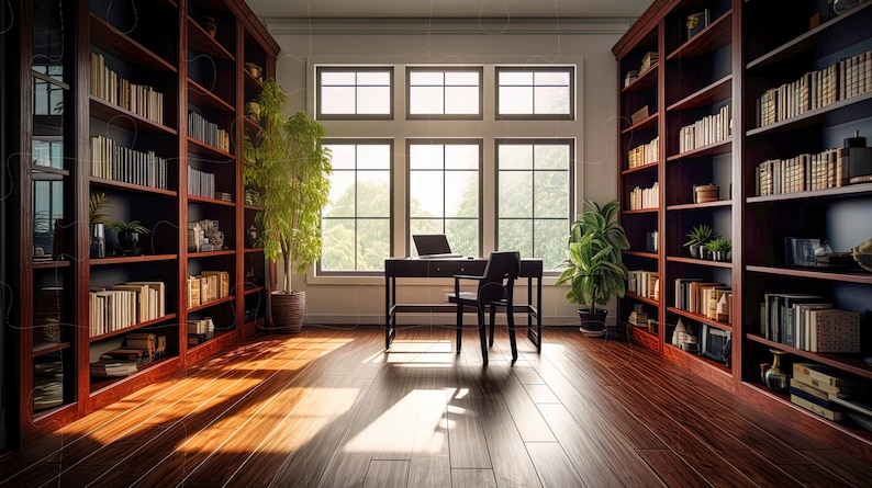 4K Scenic Zoom Virtual Background, Bookcase for Zoom, Backdrop ...