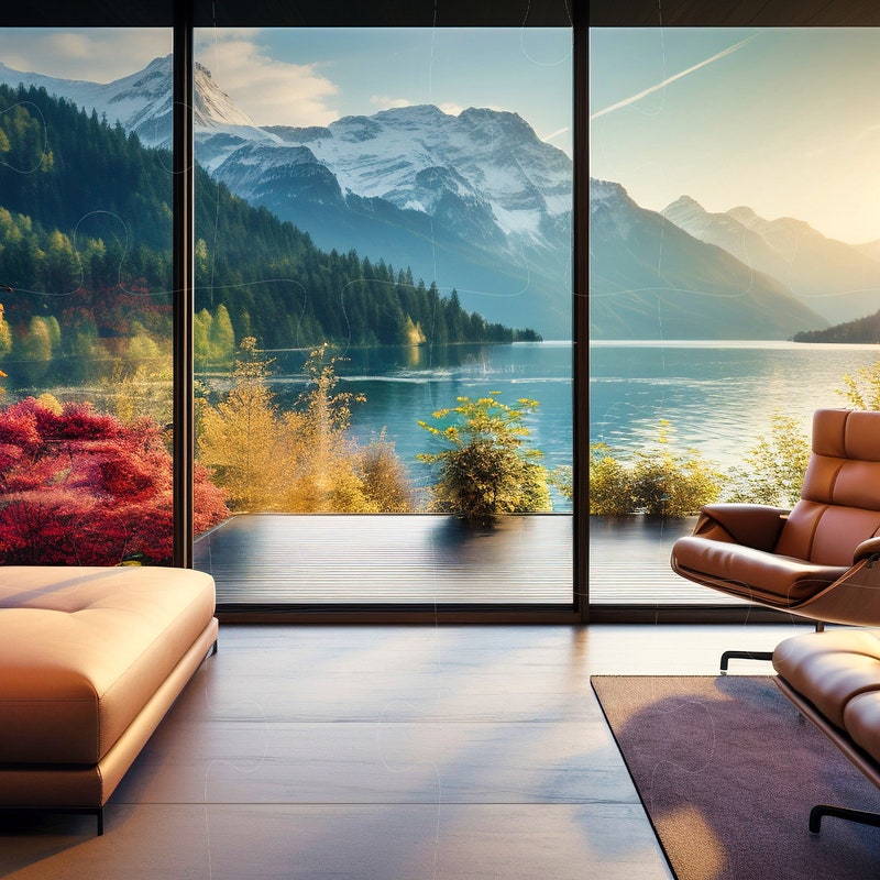 Virtual Background Teams Mountain Office - Etsy