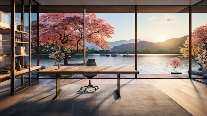 Virtual Home Office Background for Presentations and Work From Home ...