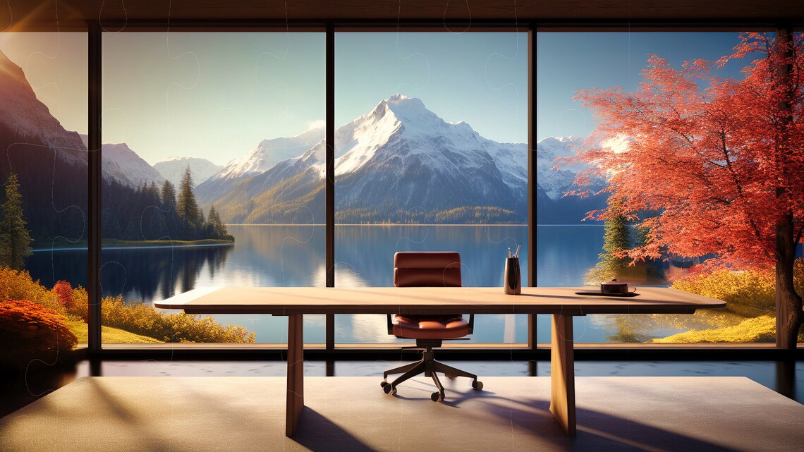 Virtual Home Office Background for Presentations and Work From Home ...