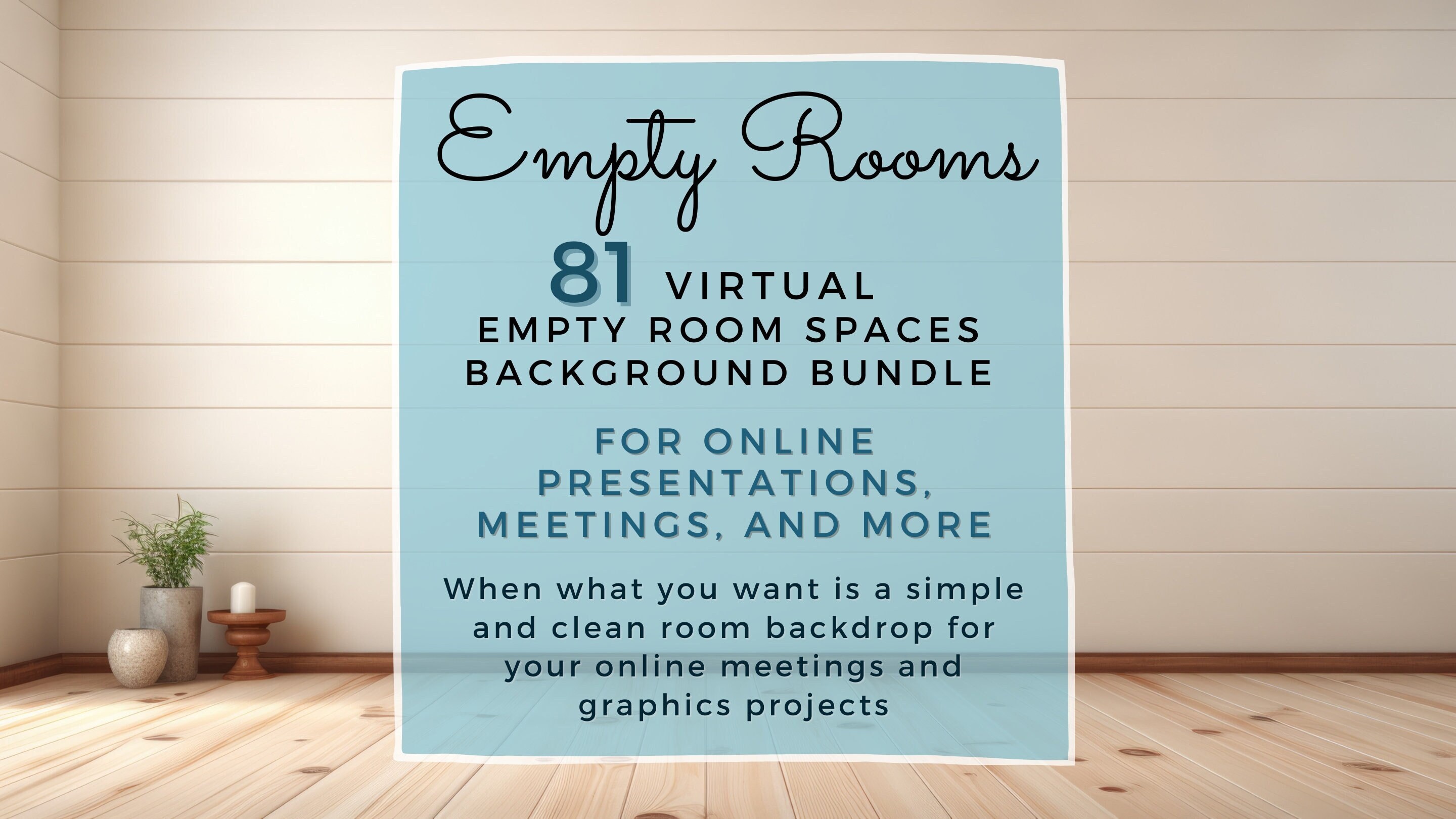 Empty Wall Room Backgrounds for Zoom Meetings, Online Presentations ...