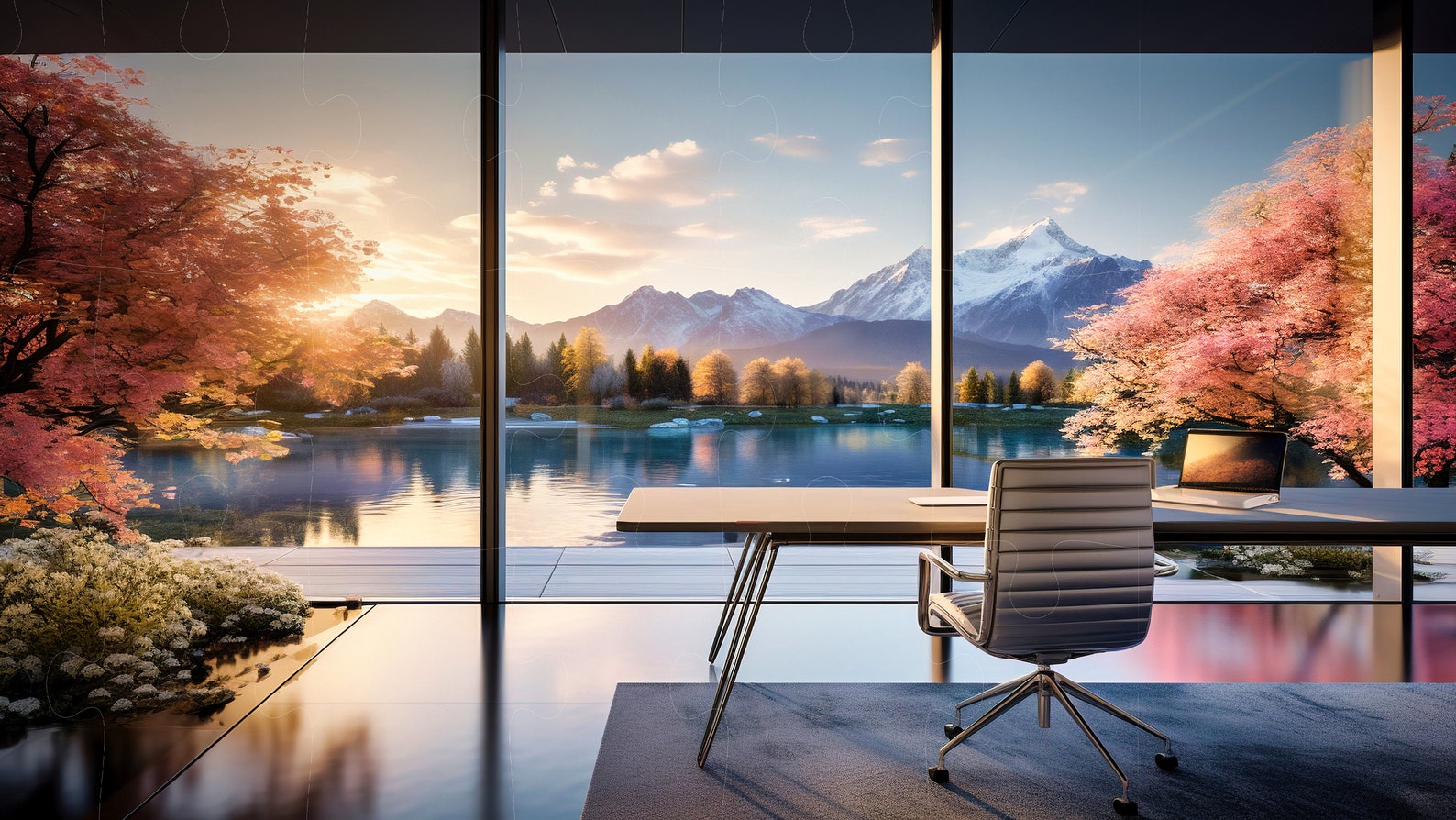 Virtual Home Office Background for Presentations and Work From Home ...