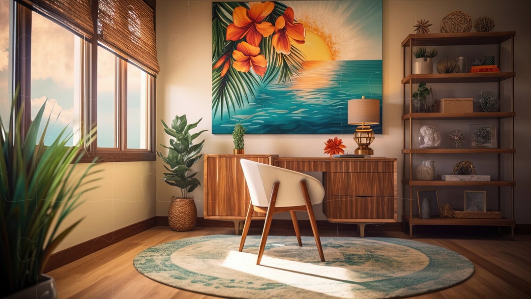 Virtual Home Office Background for Presentations and Work From Home ...