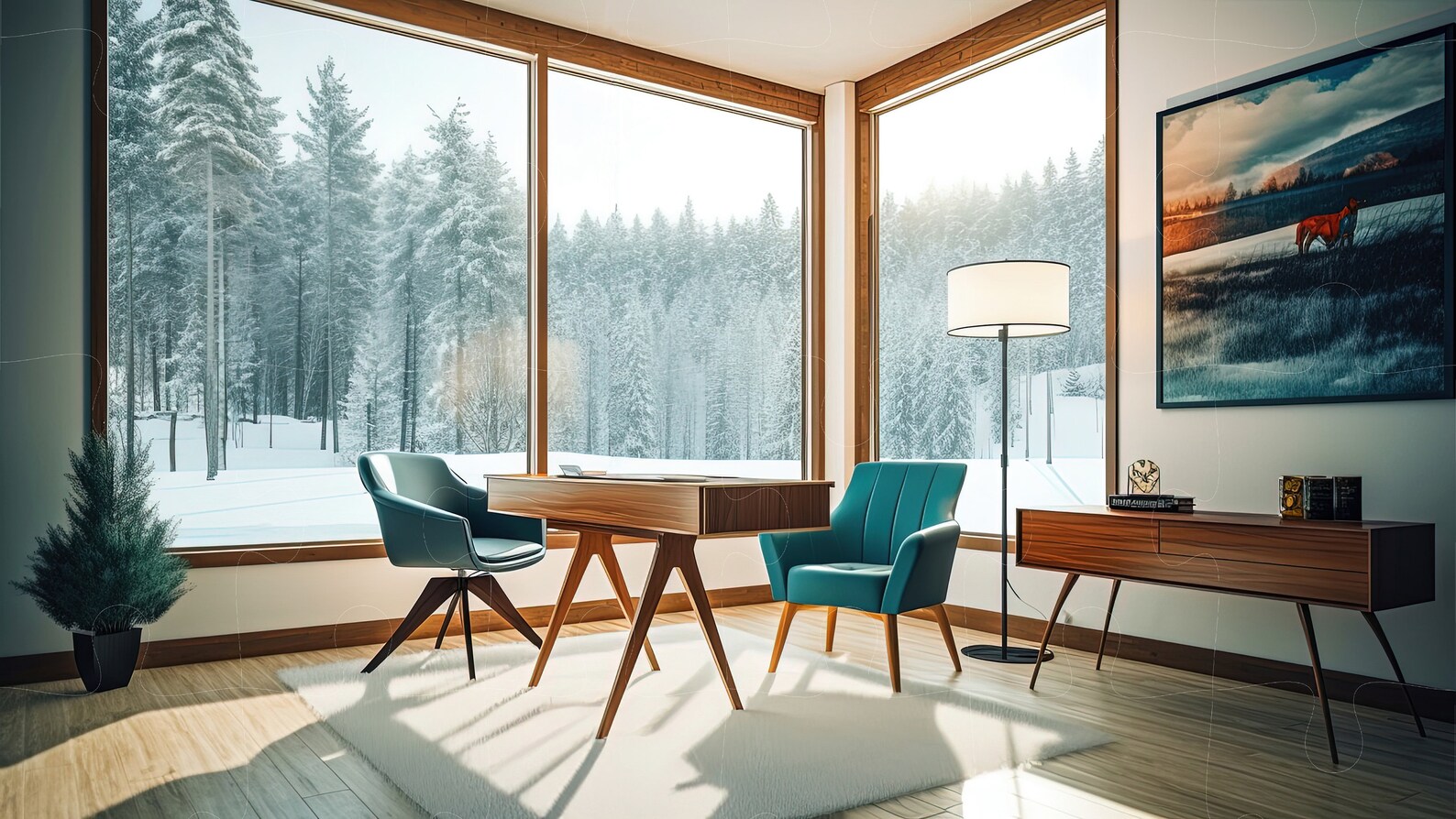 Virtual Home Office Background for Presentations and Work From Home ...