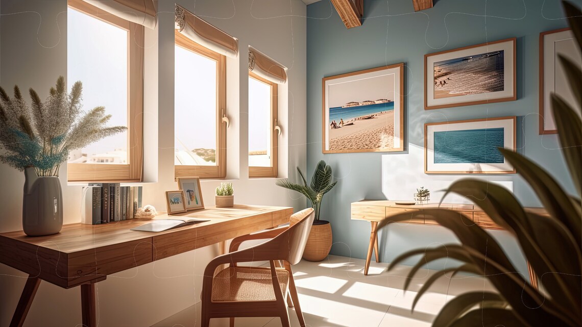 Virtual Home Office Background for Presentations and Work From Home ...