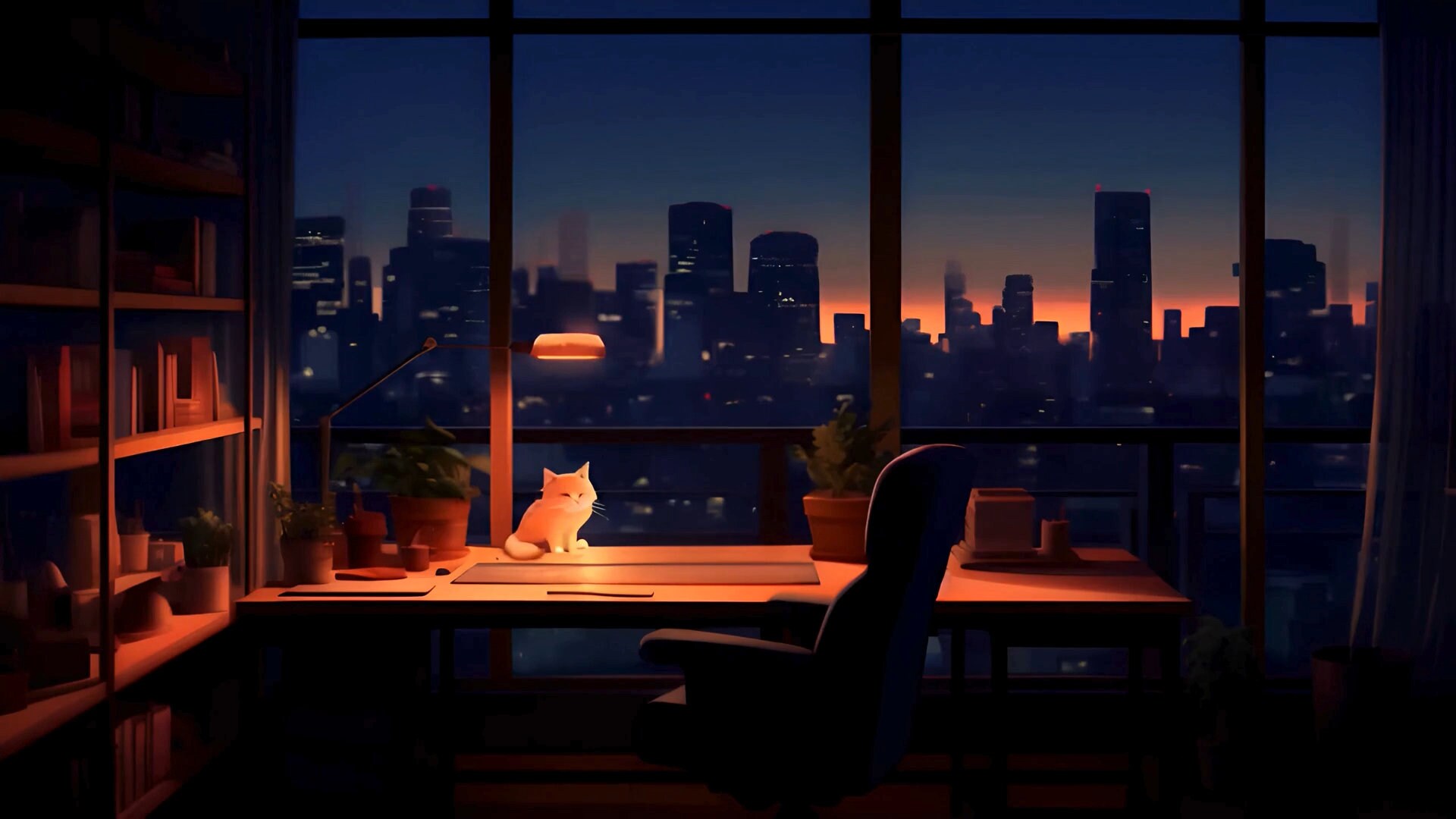 Lofi Kitty Haven Charming Cat Animated Background for Zoom, Twitch, and ...