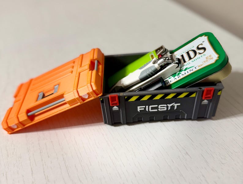 Satisfactory-inspired Personal Storage Box – 3D Printed Desk Organizer ...