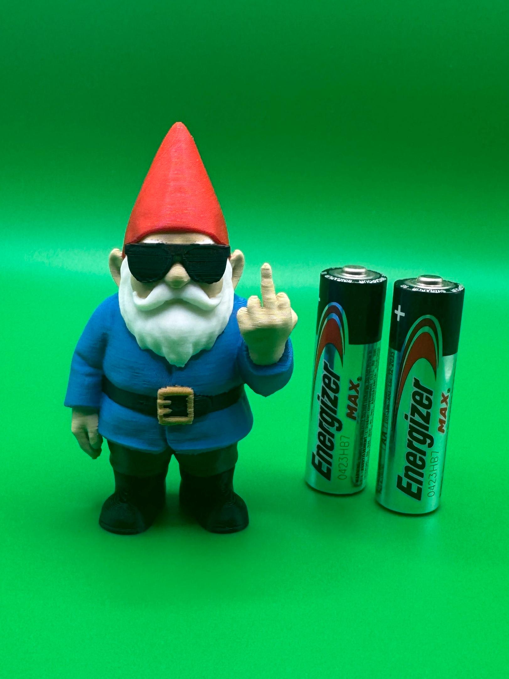 Rude Garden Gnome With Sunglasses: 3D Printed Desk Humor - 2 Variations ...