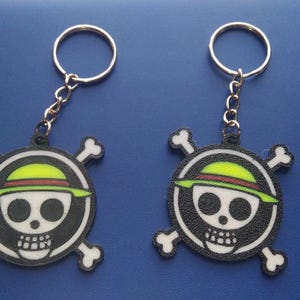 ONE PIECE Skull Keychain Luffy Flag Keychain - Etsy