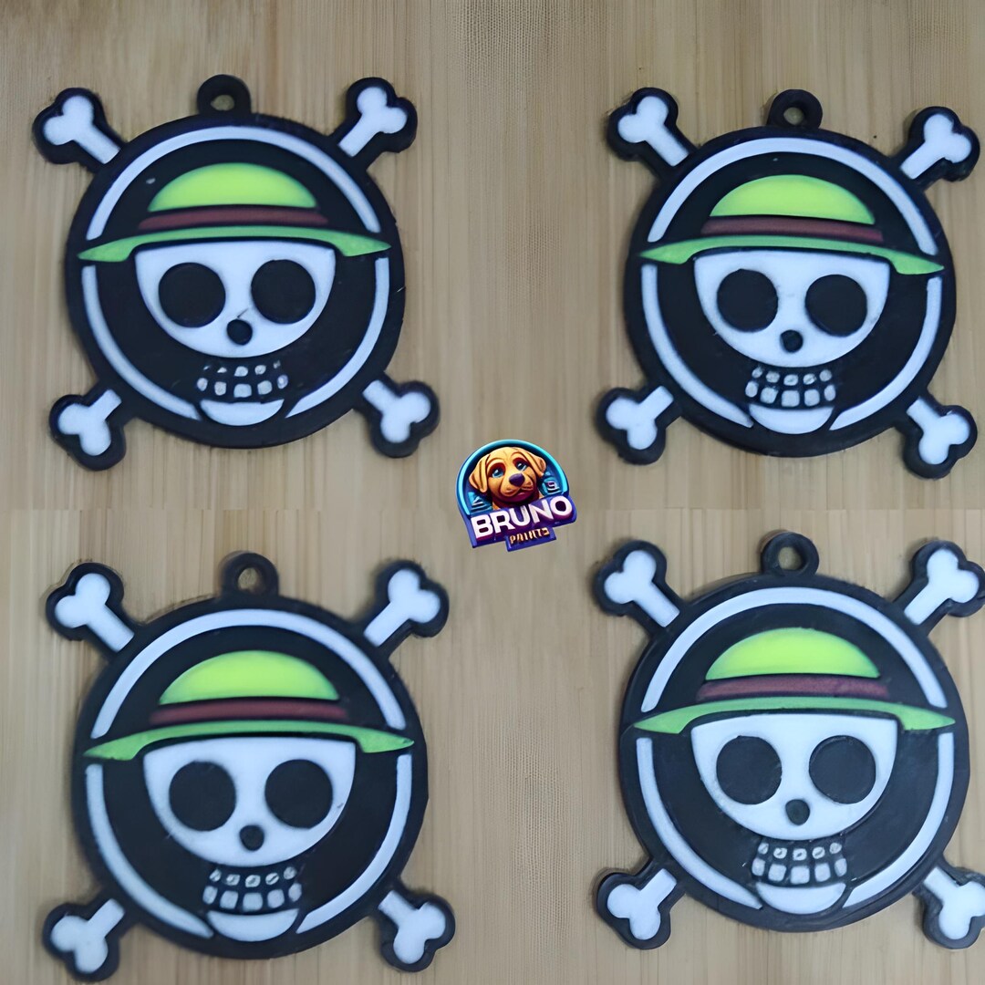 ONE PIECE Skull Keychain Luffy Flag Keychain - Etsy