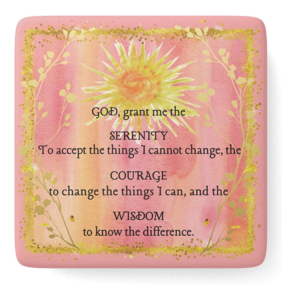Beautiful Serenity Prayer Porcelain Magnet, 12-step Sobriety Gift ...