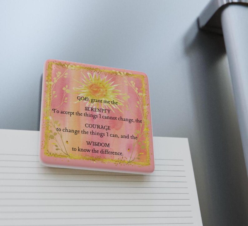 Beautiful Serenity Prayer Porcelain Magnet, 12-step Sobriety Gift ...