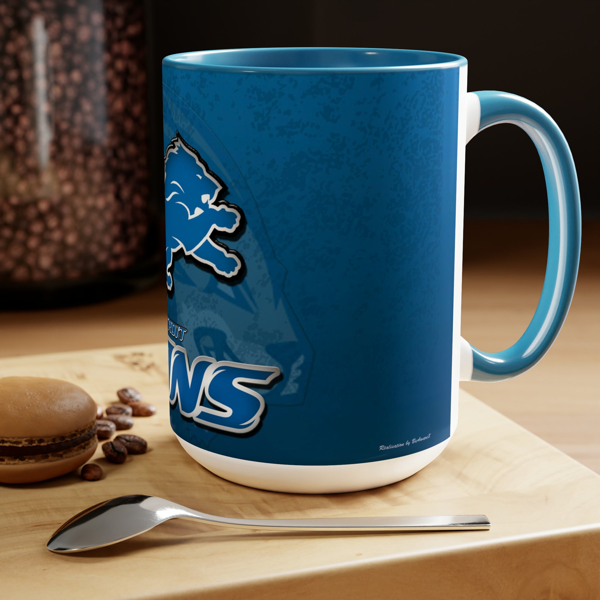 Detroit Lions Two-tone Coffee Mugs, 15oz - Etsy