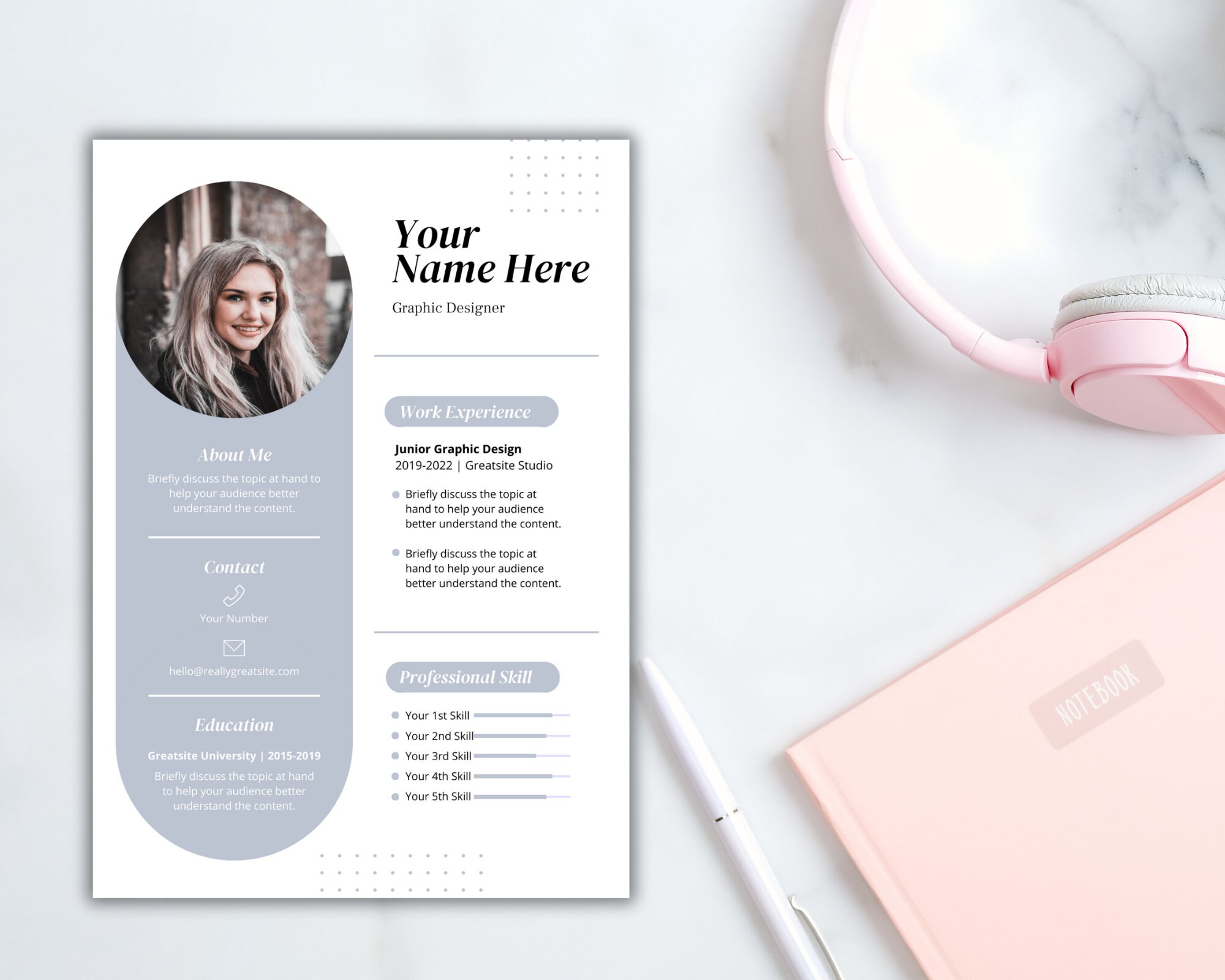Editable Graphic Designer Resume, Customizable CV Template, Creative ...