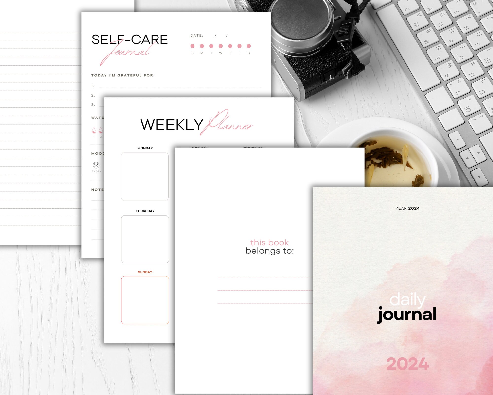2024 Printable Journal - Daily, Weekly, Monthly Planner, Digital ...