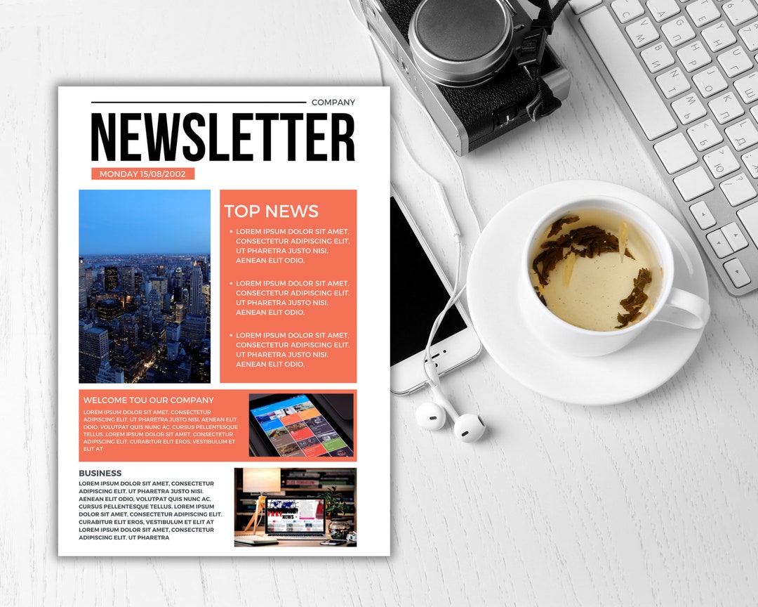 Editable Newsletter Template, Printable Newsletter Design, Newsletter ...