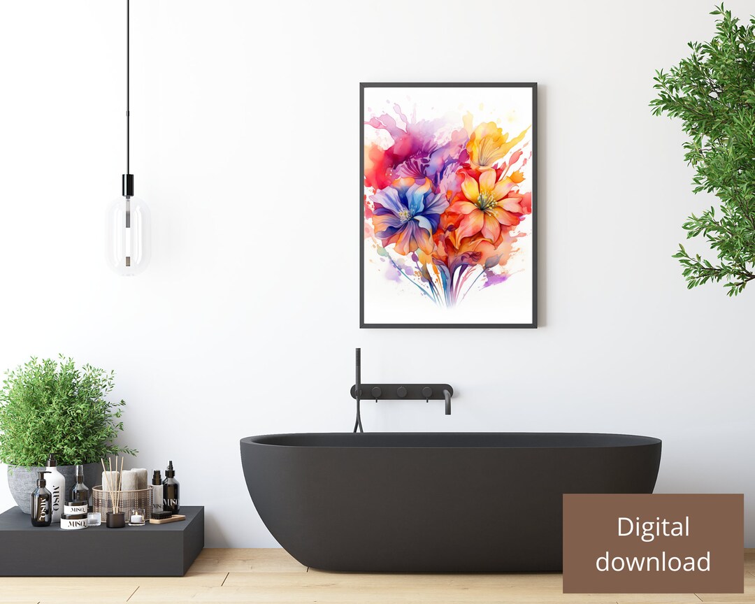 Watercolor, Floral, Blooms, Art, Painting, Cozy, Home Decor, Art Prints, Nature, Palette, Prints ...