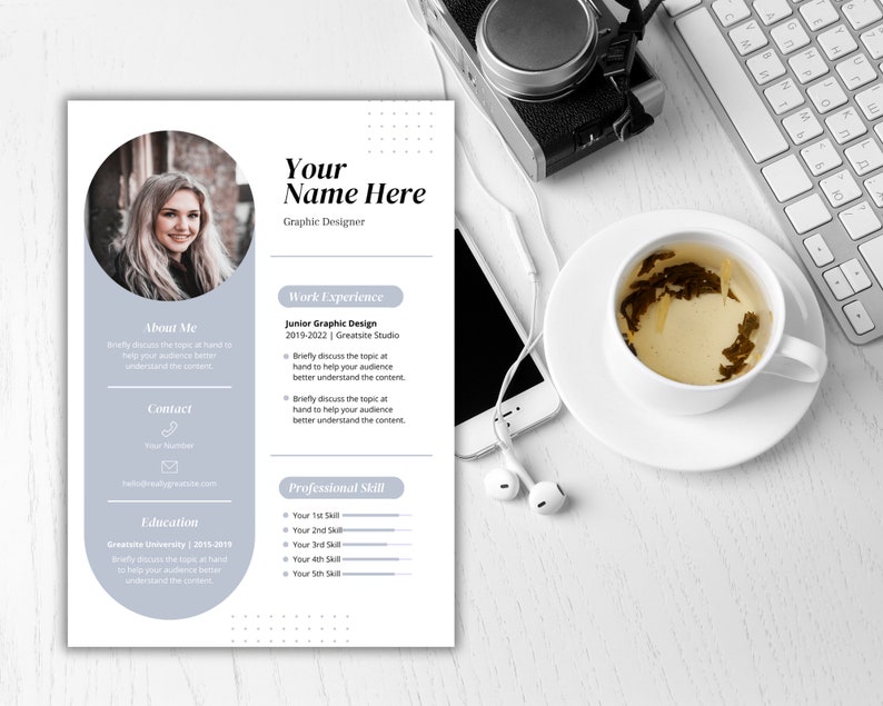 Editable Graphic Designer Resume, Customizable CV Template, Creative ...