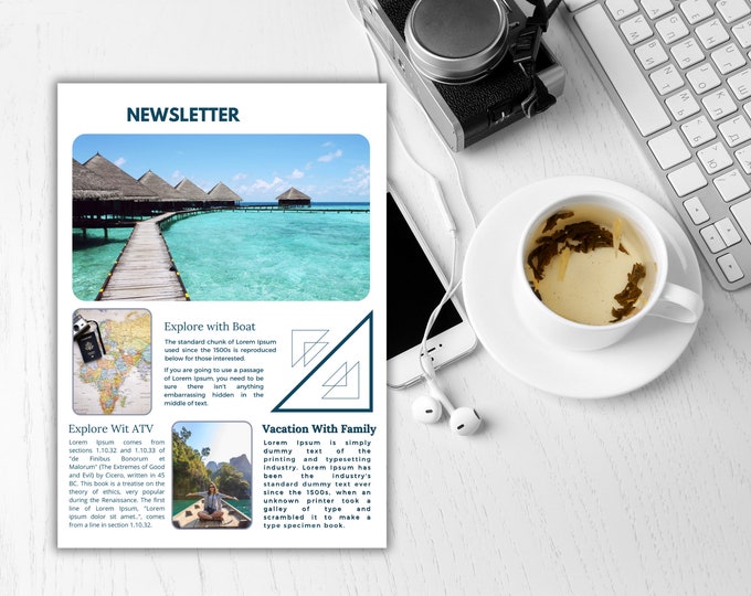 Newsletter Templates, 12 Months, Two Pages, Edit in Adobe Reader ...